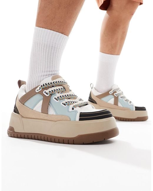 ASOS Chunky Trainers With Oversized Laces in White for Men | Lyst