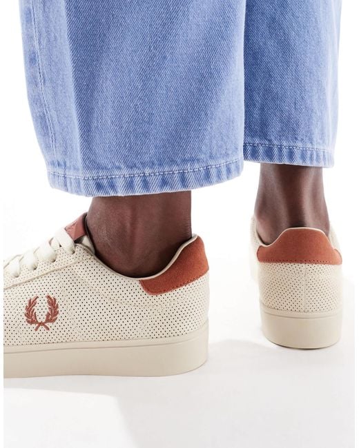 Fred Perry Spencer Suede Trainer in White | Lyst