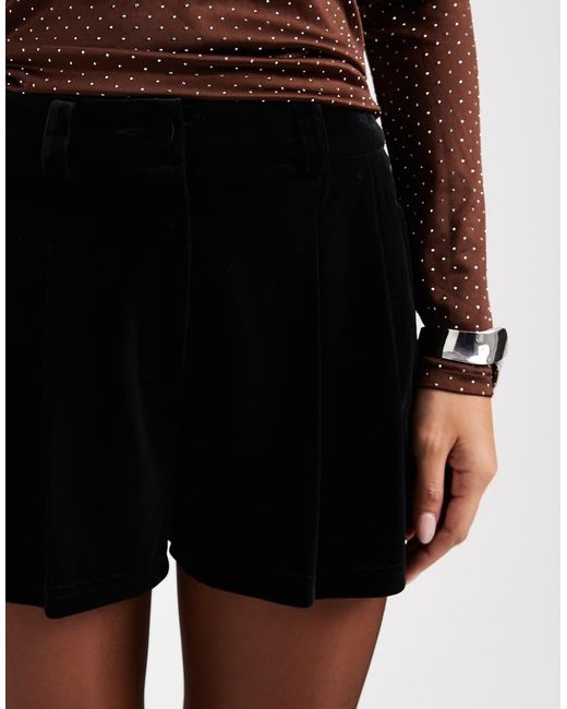 Miss Selfridge Tailored Velvet Micro Short in Brown | Lyst UK