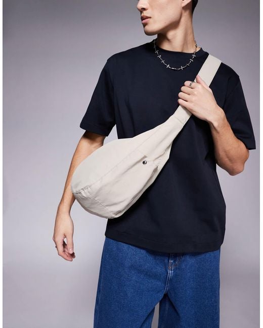 ASOS Nylon Sling Bag in Blue for Men | Lyst