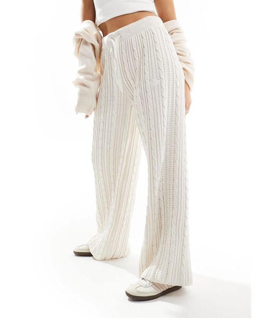 adidas Originals Cable Knit Trefoil Logo Knitted Trousers Bottoms in ...