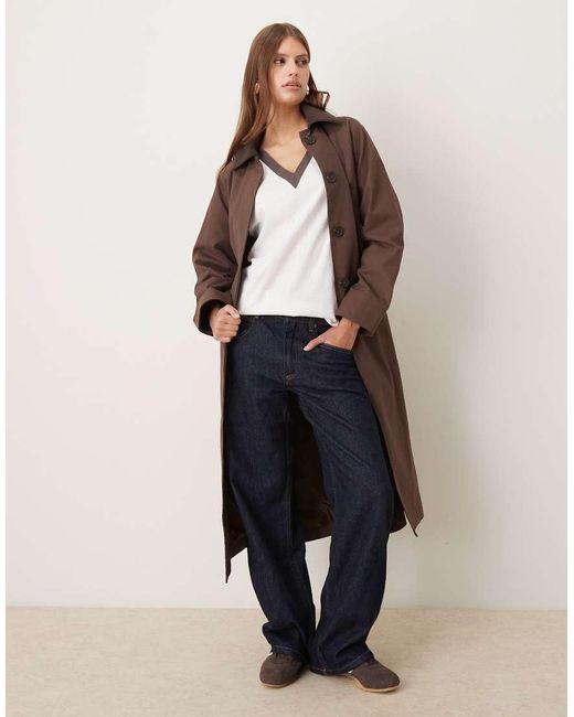 ASOS V Neck Top in White | Lyst UK