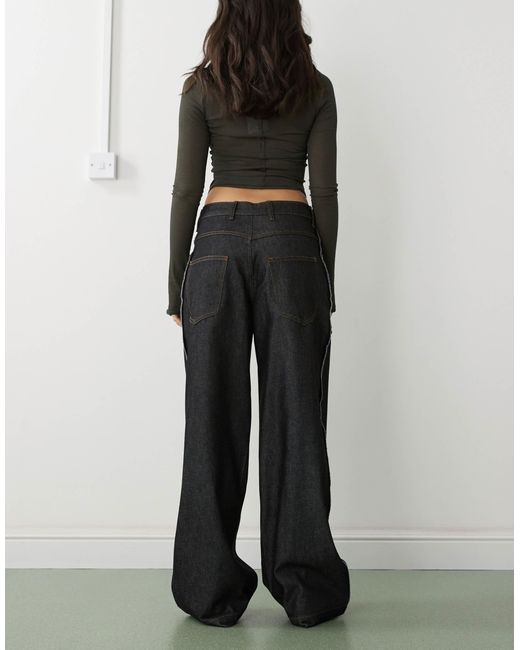 Collusion X002 baggy Jeans With Camo Pockets in Gray | Lyst