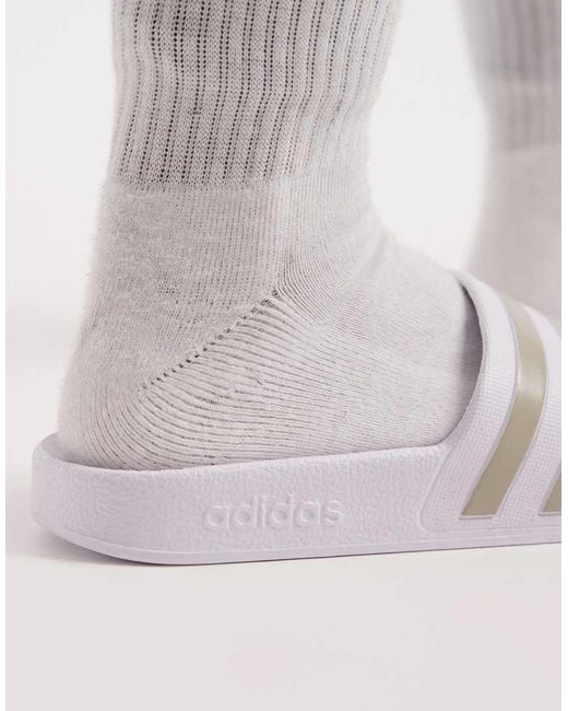 adidas Originals Adidas Training Adilette Aqua Slides in Black | Lyst UK