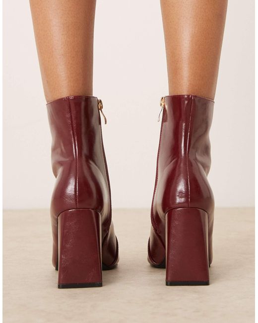 Raid Tetlee Block Heel Ankle Boots in Pink | Lyst