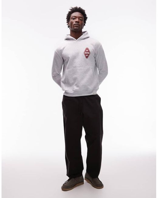 CAT WWR 300Gsm Graphic Logo Loose Fit Hoodie in White for Men | Lyst UK