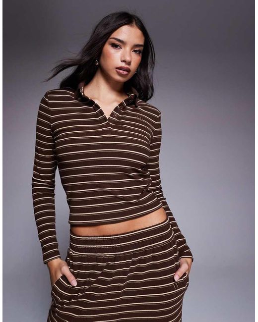 Wanderdoll Frankie Premium Heavyweight Jersey Collar Detail Long Sleeve ...
