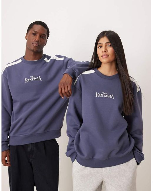 ASOS Disney Fantasia Relaxed Crew With Mickey Mouse Prints in Blue ...