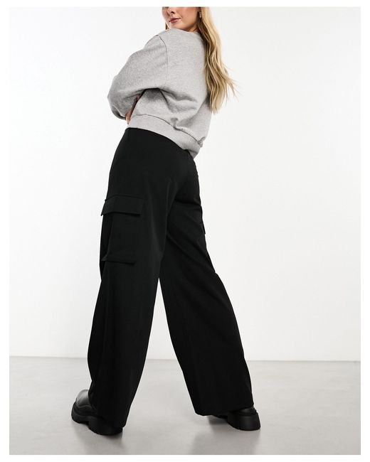 Asos Hourglass Tailored Cargo Trouser In Black Lyst