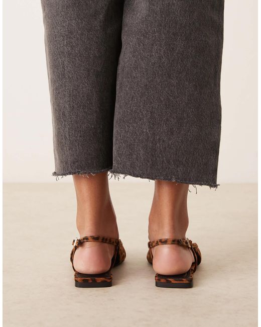 Asos Design Wide Fit Lorraine Slingback Ballet in Brown | Lyst