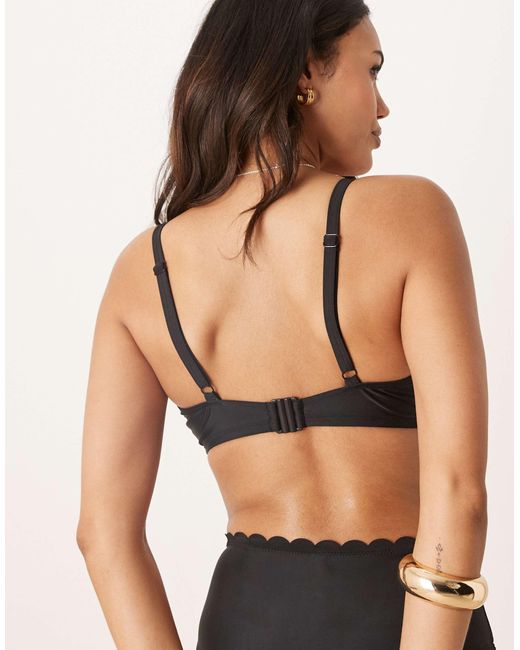 Peek & Beau Fuller Bust Scallop Underwire Bikini Top in Black | Lyst