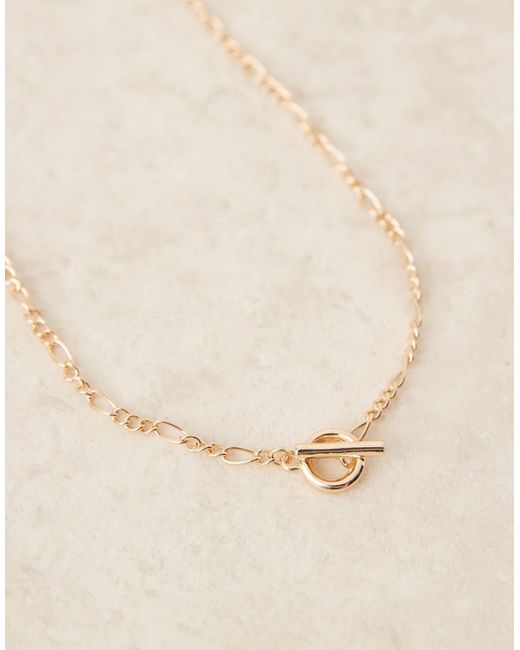 ASOS Multi-row Chain Necklace With T-bar Detail in Brown | Lyst UK