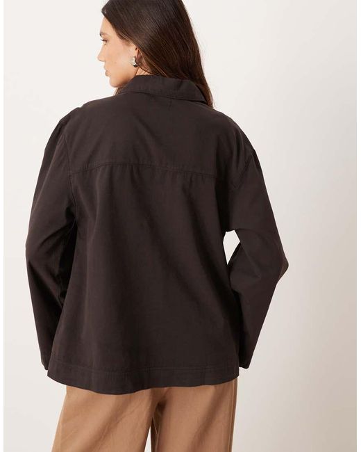 ASOS Oversized A-line Jacket With Tie Front in Black | Lyst UK