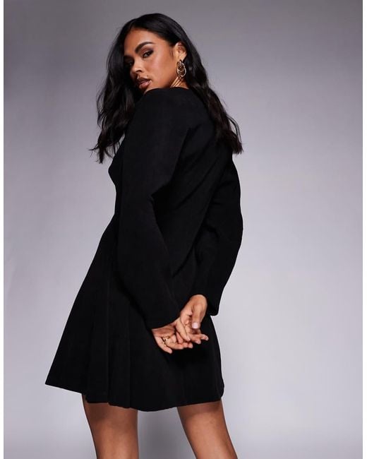 ASOS Cocoon Sleeve Cord Mini Dress in Black | Lyst UK