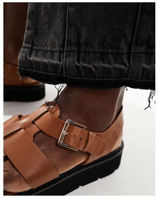 French Connection Flatform Cage Sandals in Black | Lyst UK