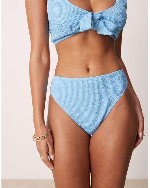 Peek & Beau Fuller Bust Crinkle Bikini Bottom in Blue | Lyst