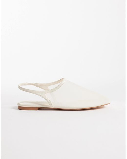 Public Desire Farrah Slingback Mesh Flats in White | Lyst