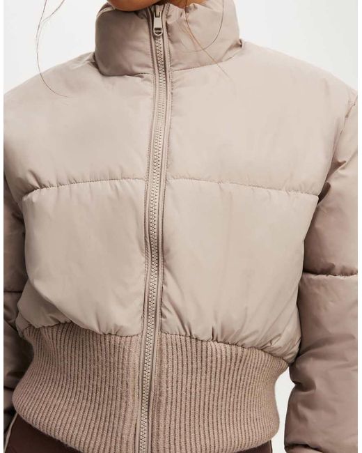 Cotton On The Mother Puffer Contour Jacket in Natural | Lyst UK