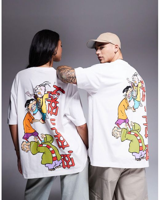 ASOS Unisex Oversized Licence T-shirt With Ed, Edd N Eddy Puff Prints ...