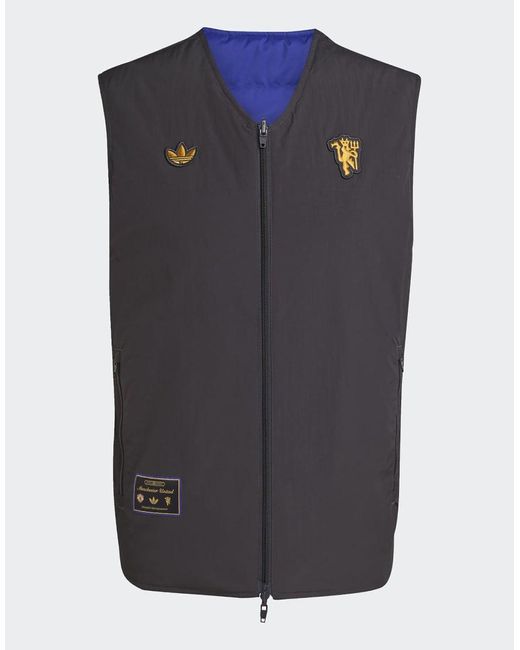 adidas Originals Manchester United Terrace Icons Vest in Grey for Men ...