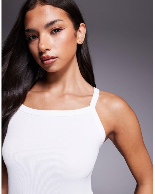 4505 Seamless Rib High Neck 90s Active Vest in Gray | Lyst