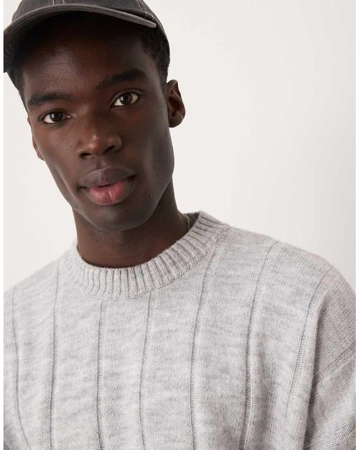 ASOS Super Oversized Boxy Crew Neck Jumper With Wide Rib in Natural for ...