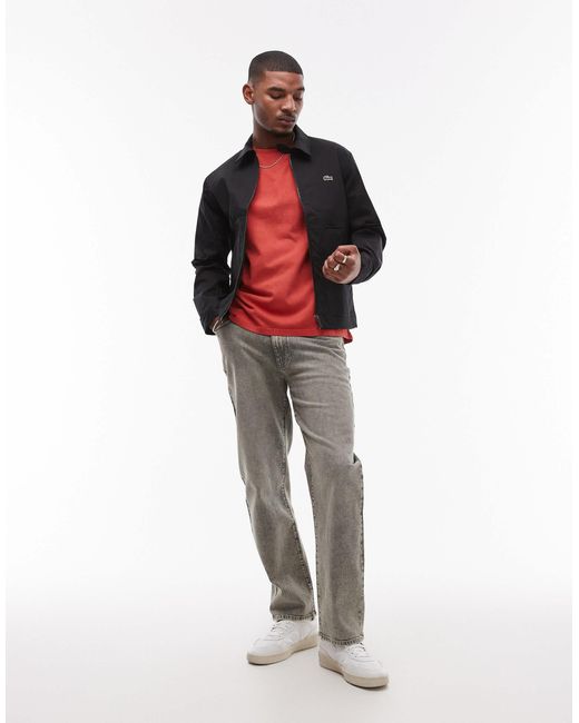 Lacoste Trucker Jacket in Red for Men | Lyst