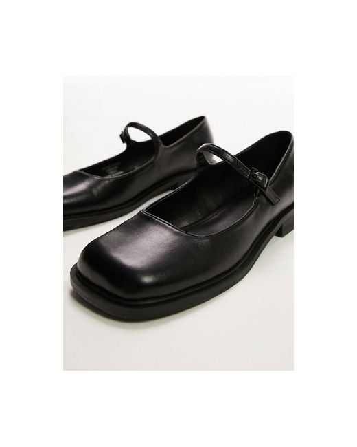 TOPSHOP Anna Square Toe Mary Jane Shoes in White | Lyst