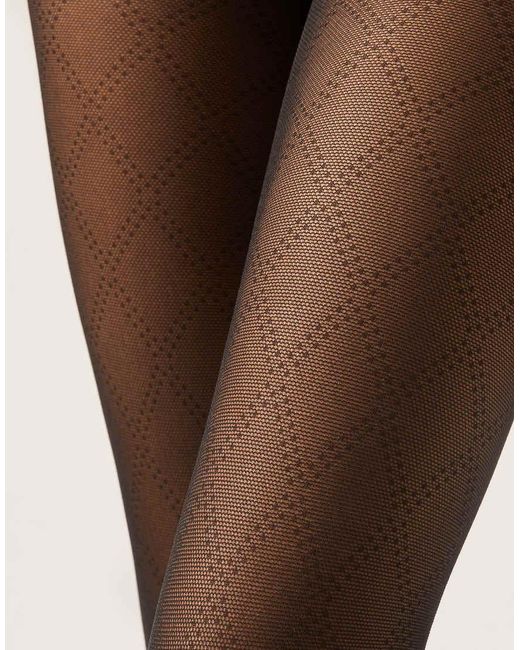 Calzedonia Diamond And Polka Dot Patterned Tights in Natural | Lyst UK