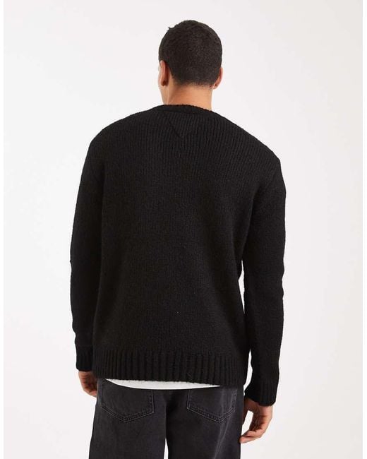 Tommy Hilfiger Large Flag Centre Logo Jumper in Black for Men | Lyst UK