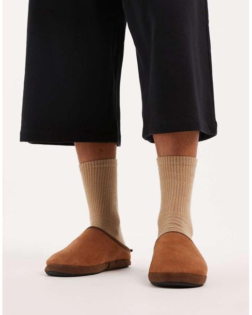 Threadbare Mule Slippers in Black for Men | Lyst UK