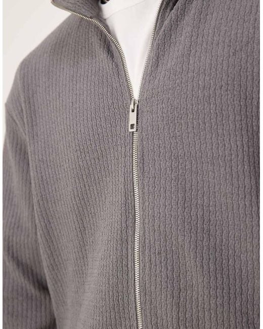 ASOS Oversized Boxy Zip Through Track Jacket With Brushed Rib And ...