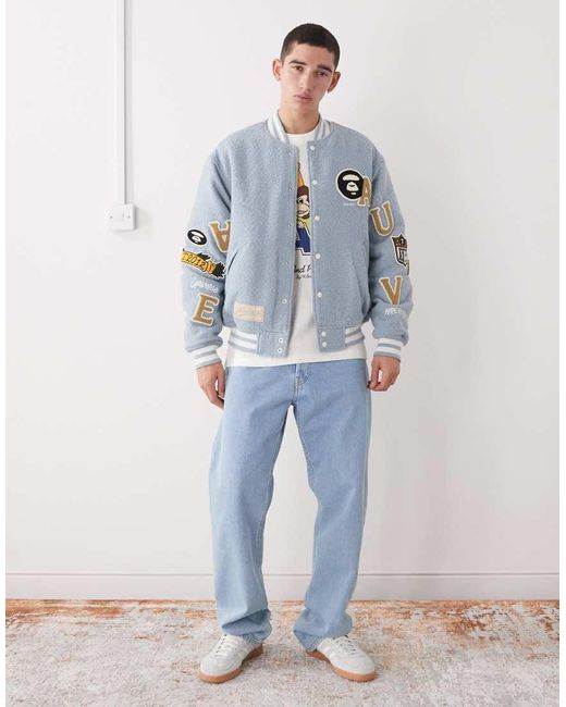 Aape By A Bathing Ape Aape By A Bathing Ape Varsity Bomber Jacket in ...