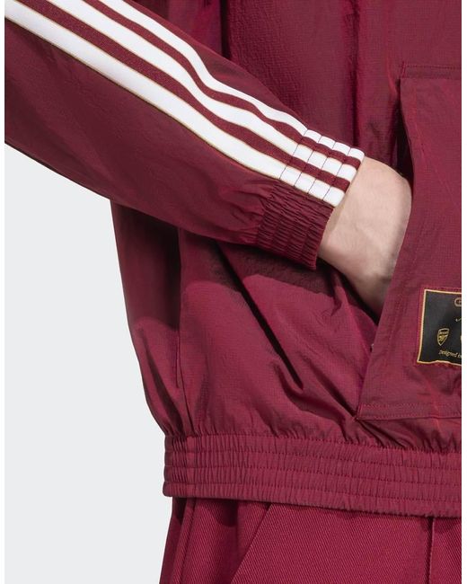 adidas Originals Arsenal Terrace Icons Half-Zip Jacket in Red for Men ...