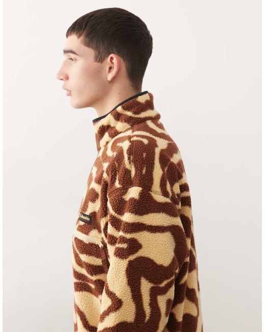 Columbia Helvetia Half Snap Fleece in Brown for Men | Lyst UK