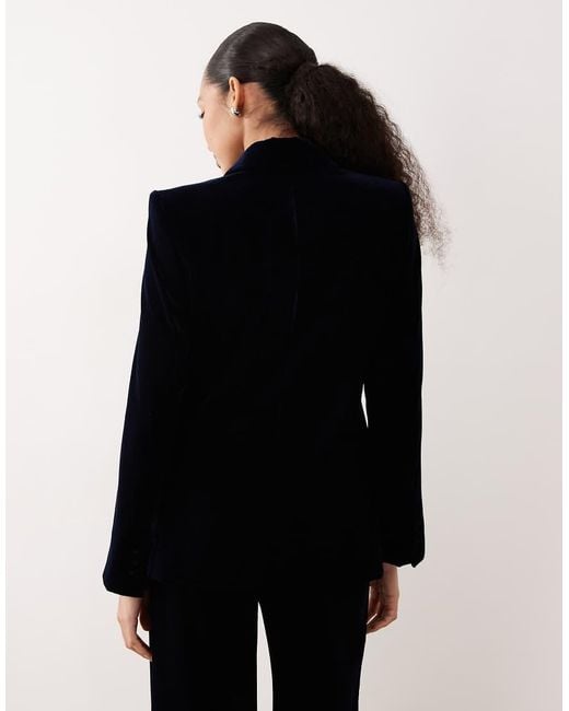 Mango Combi Velvet Blazer Co-ord in Blue | Lyst UK