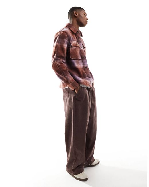 River Island Check Overshirt in Red for Men | Lyst