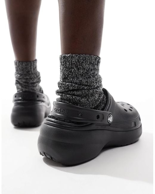 Crocs™ Classic Platform Lined Clogs in Black | Lyst