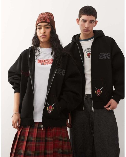 Reclaimed (vintage) X Stranger Things Unisex Heavyweight Boxy Hoodie ...