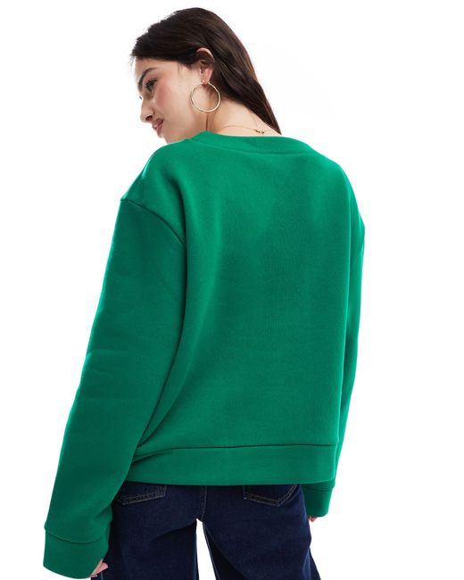 ASOS Sweat Cardigan in Green | Lyst