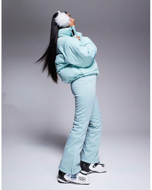 ASOS Ski Boxy Fit Puffer Ski Jacket in Blue | Lyst