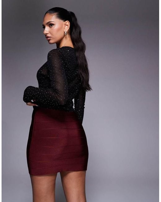 ASOS Bandage Panel Mini Skirt in Blue | Lyst UK