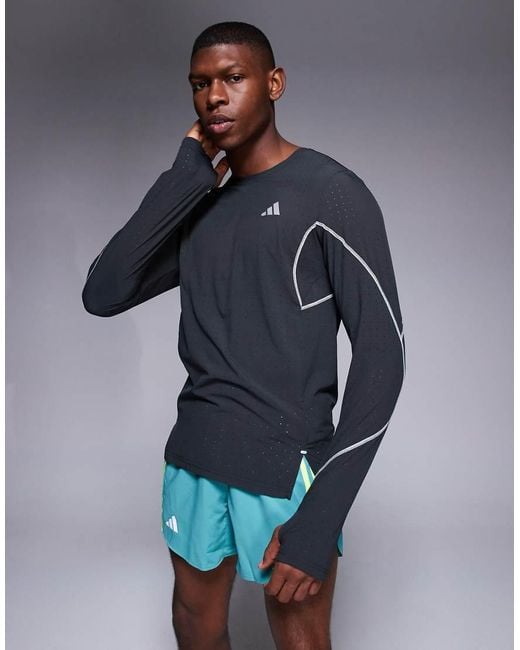 adidas Originals Adidas Running Adizero Reflective Long Sleeve Top in ...