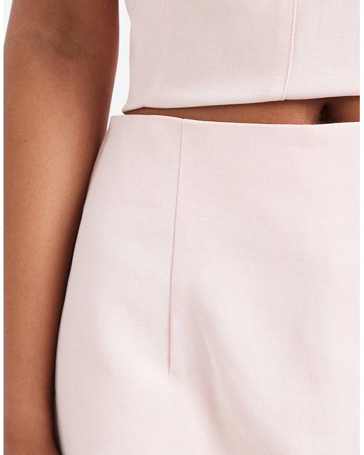 ASOS Linen Look Skort in White | Lyst UK