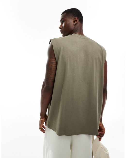 ASOS Heavyweight Oversized Tank in Brown for Men | Lyst