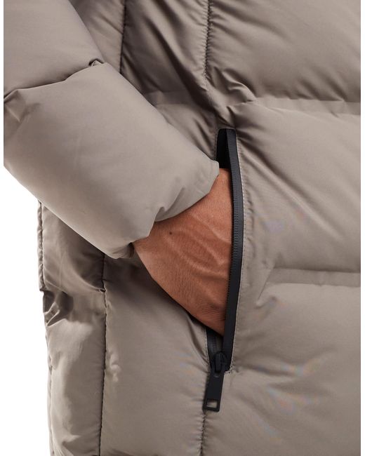 Brave Soul Quilted Longline Puffer Jacket in White for Men | Lyst