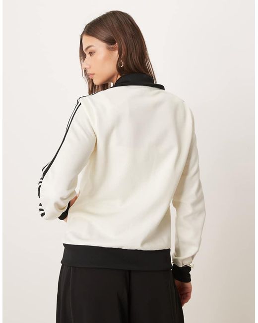 adidas Originals Classic Track Top in Natural | Lyst UK
