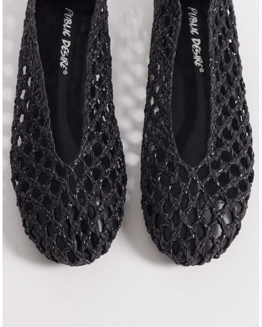 Public Desire Rhodes Woven Ballet Flats in White | Lyst