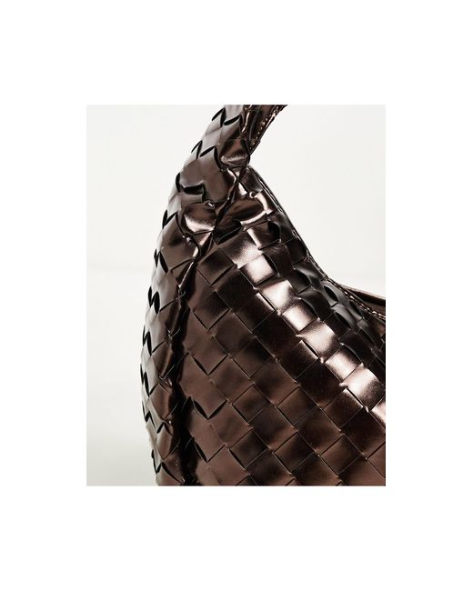 Glamorous Woven Oversized Shoulder Bag in Black | Lyst