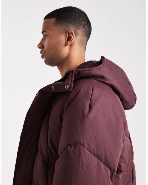 ASOS Oversized Puffer Jacket in Brown for Men | Lyst